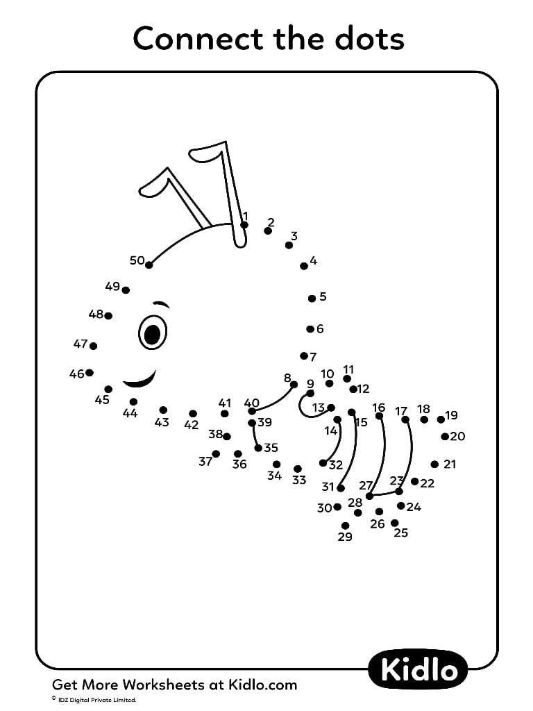 Dot To Dot To 50 Worksheets - WorksheetsCity