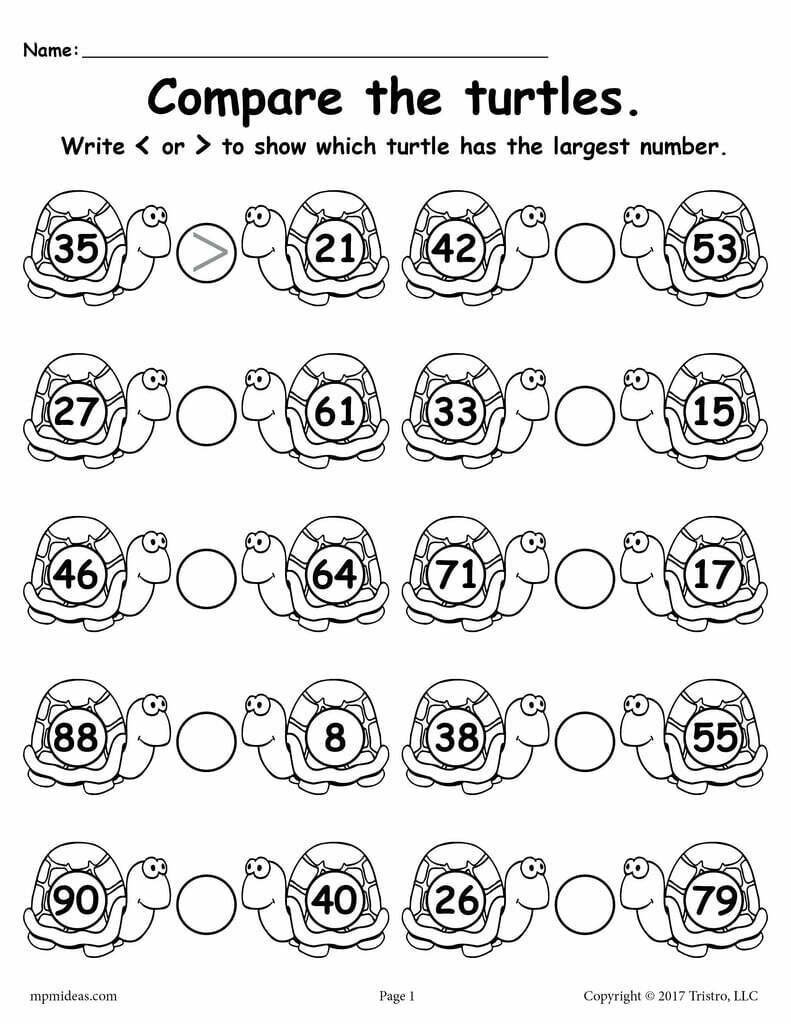 Greater Than Less Than First Grade Worksheets - WorksheetsCity