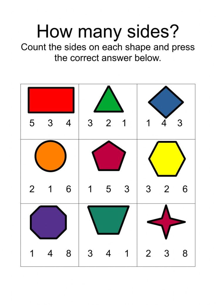 Shapes And Number Of Sides Worksheets - WorksheetsCity