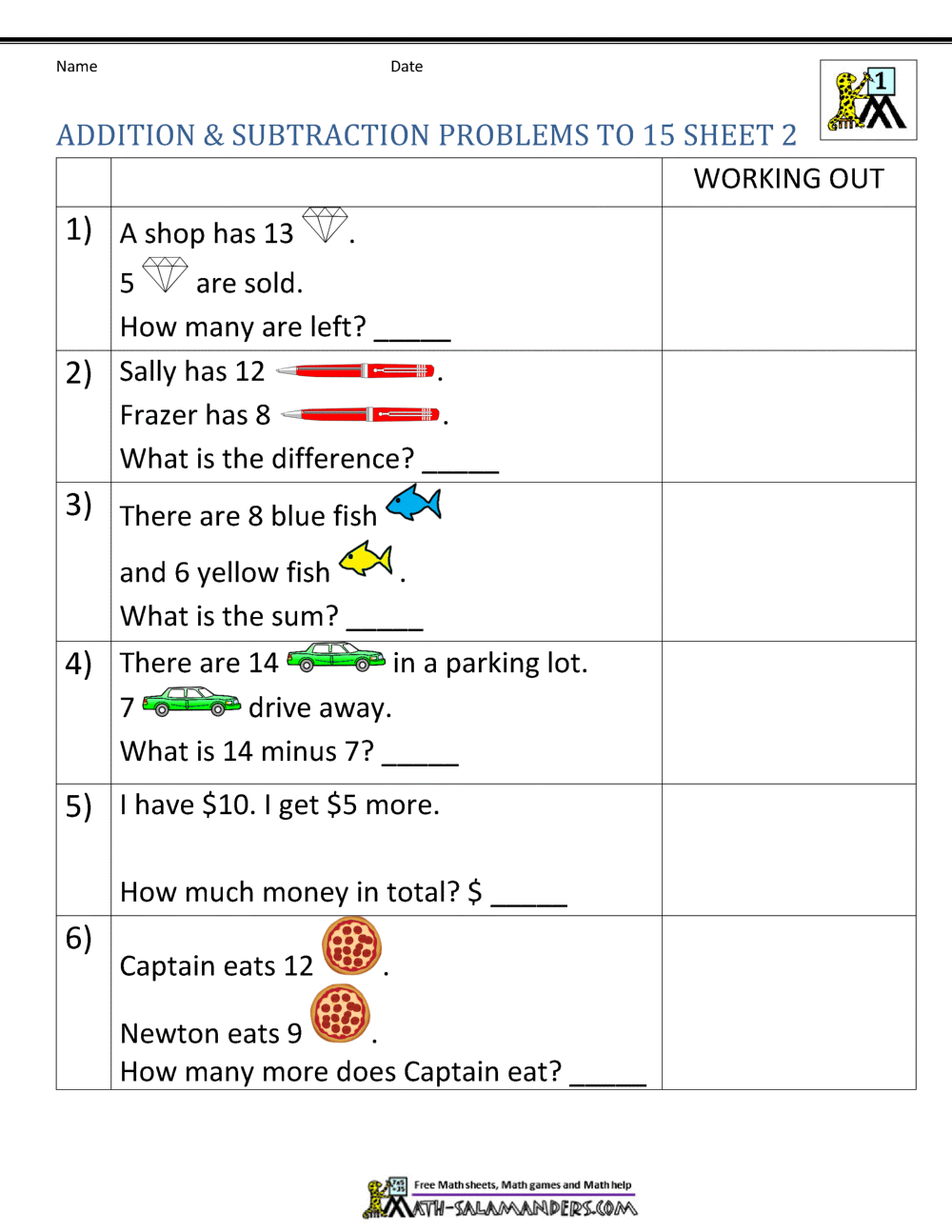 Addition And Subtraction Word Problems Grade 1 Worksheets - WorksheetsCity