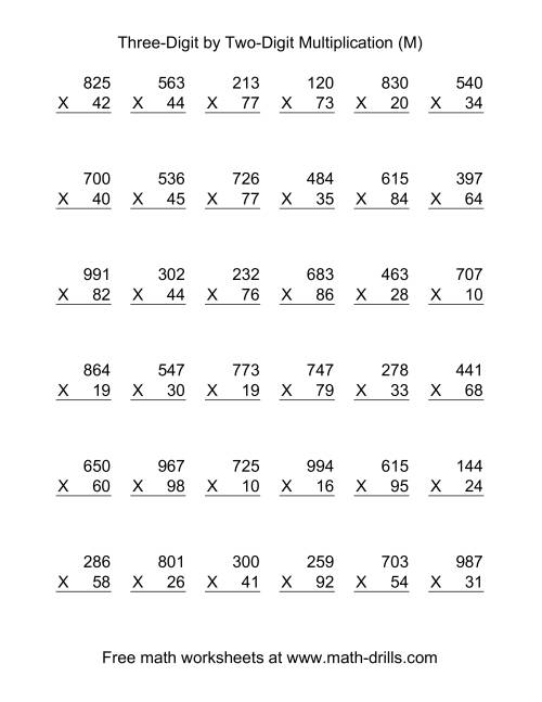 How To Multiply 3 Digits By 2 Digits Worksheets - WorksheetsCity