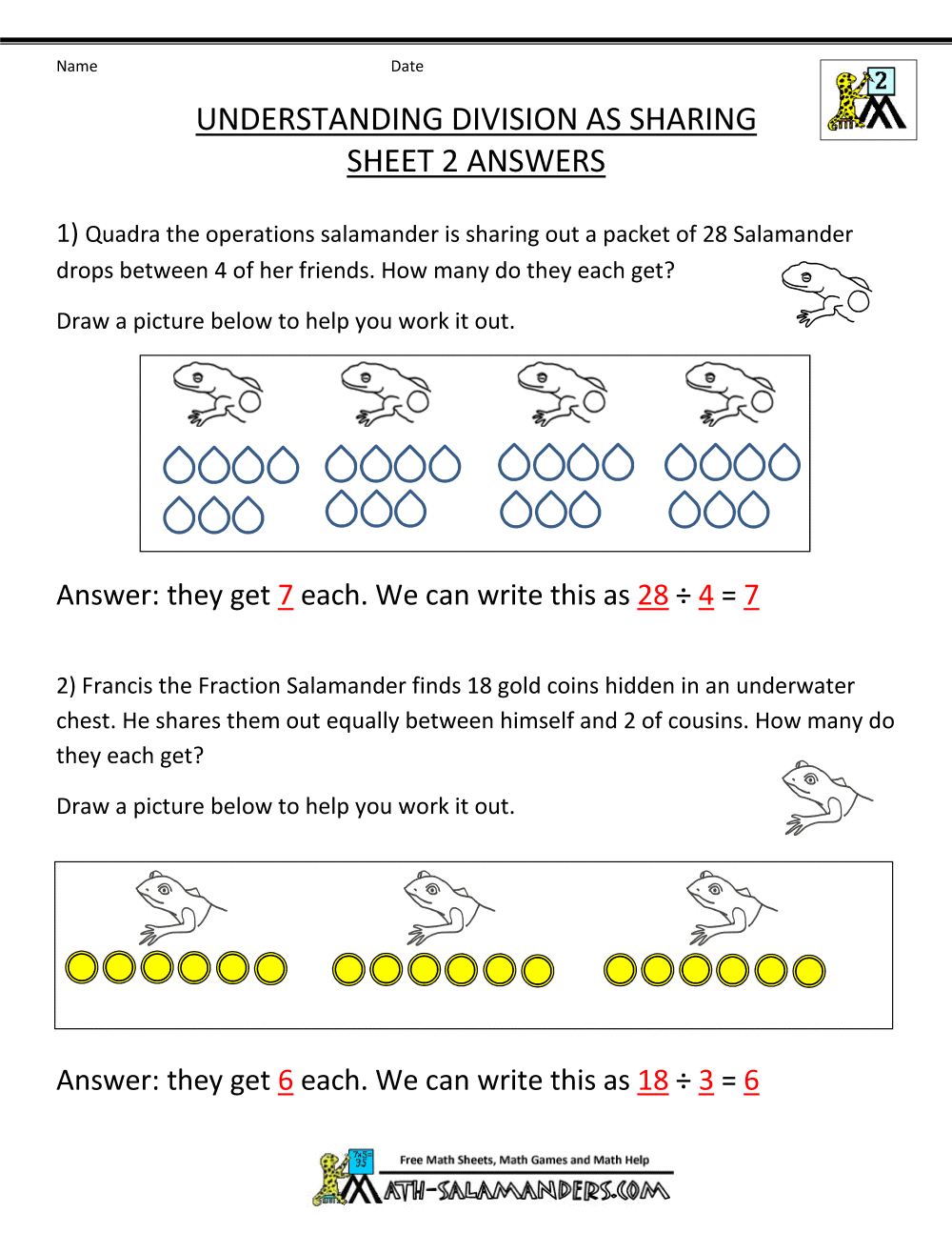 Division For Grade 2 Worksheets - WorksheetsCity