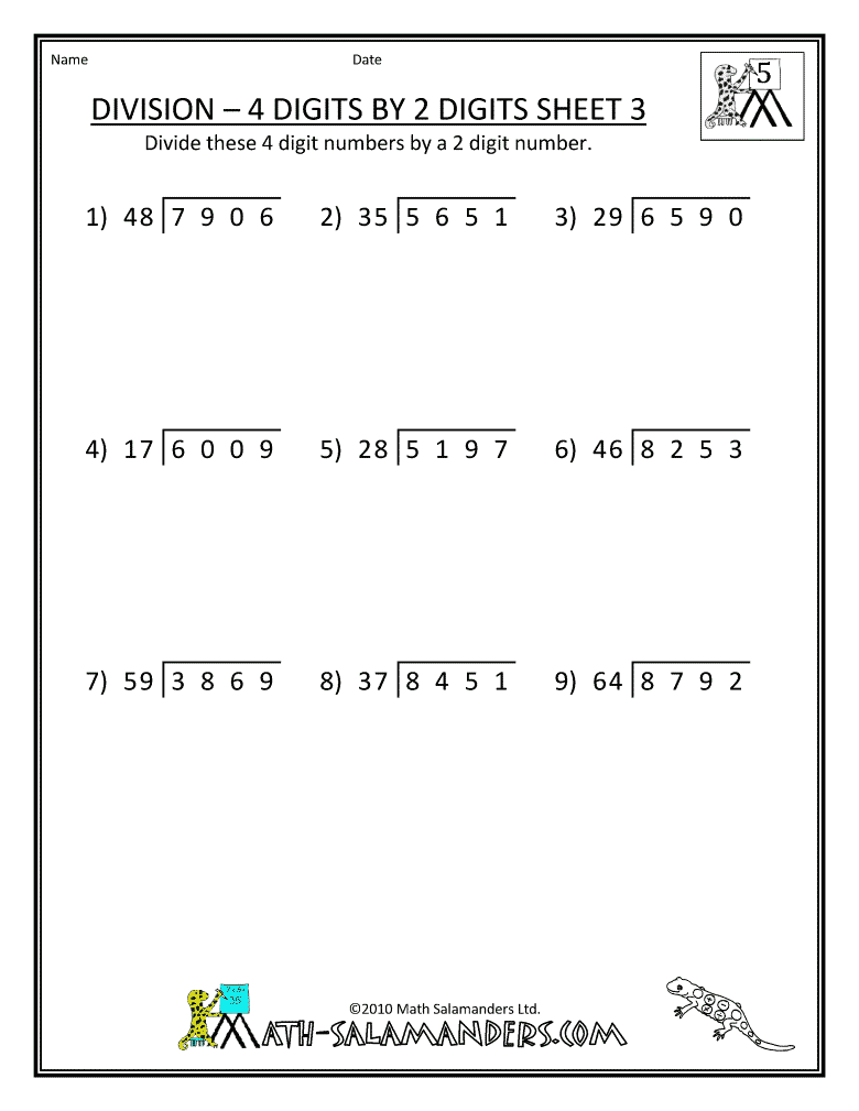 5th Grade Long Division Worksheets - WorksheetsCity