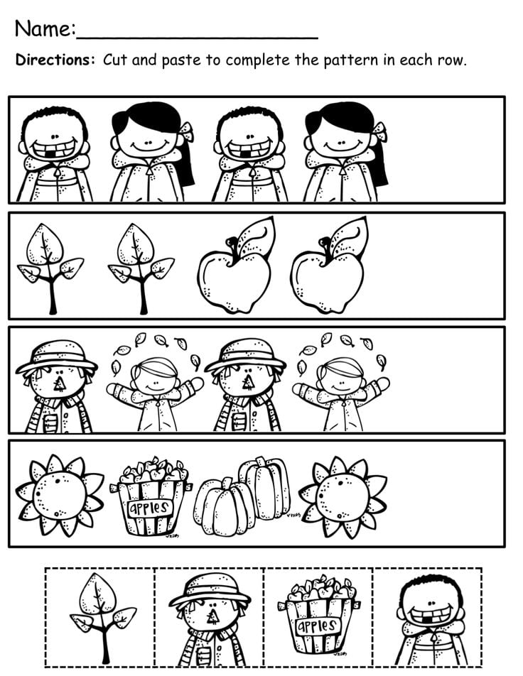 Fall Cut And Paste Worksheets - WorksheetsCity