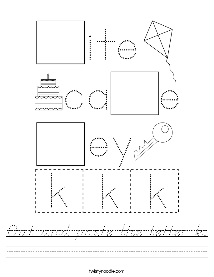 Letter K Cut And Paste Worksheets - WorksheetsCity