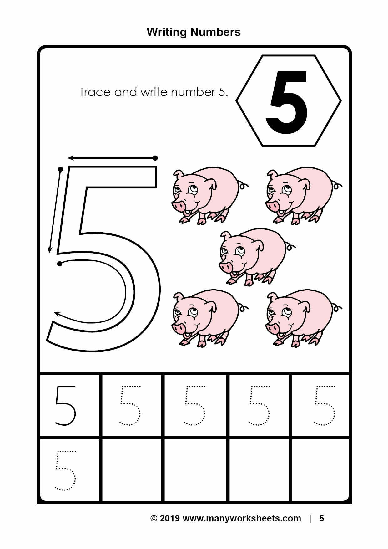 Number 5 For Preschoolers Worksheets WorksheetsCity